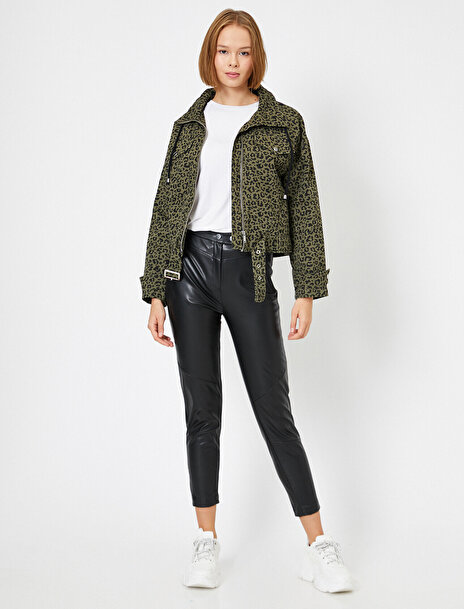 Koton Ole Genç Kız Deri Görünümlü Tayt