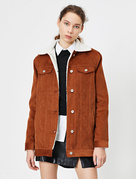 Koton Kadın Yakası Ve İçi Suni Kürk Detaylı Mont