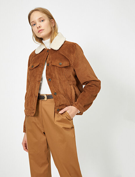 Koton Kadın Yakası Ve İçi Suni Kürk Detaylı Mont