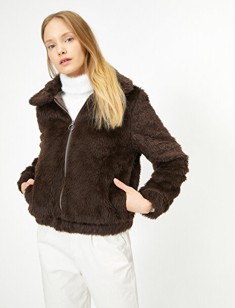 Koton Kadın Fermuar Detaylı Peluş Koton Kadın Fermuar Detaylı Peluş