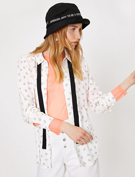 Koton Ole Genç Kız Desenli Gömlek Koton Ole Genç Kız Desenli Gömlek