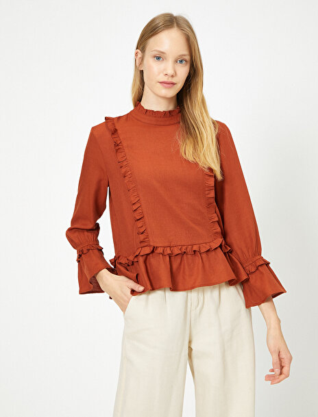 Koton Ole Genç Kız Fırfır ve Volan Detaylı Bluz