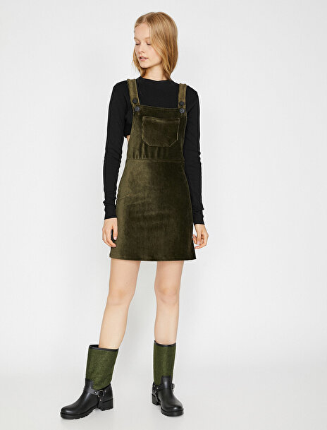 Koton Ole Genç Kız Kolsuz Kadife Elbise Koton Ole Genç Kız Kolsuz Kadife Elbise