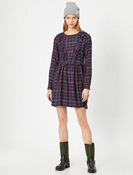 Koton Kadın Kareli Elbise