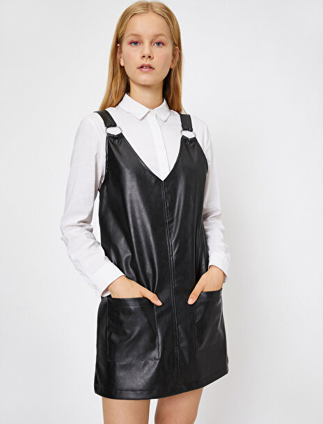 Koton Kadın Deri Görünümlü Elbise