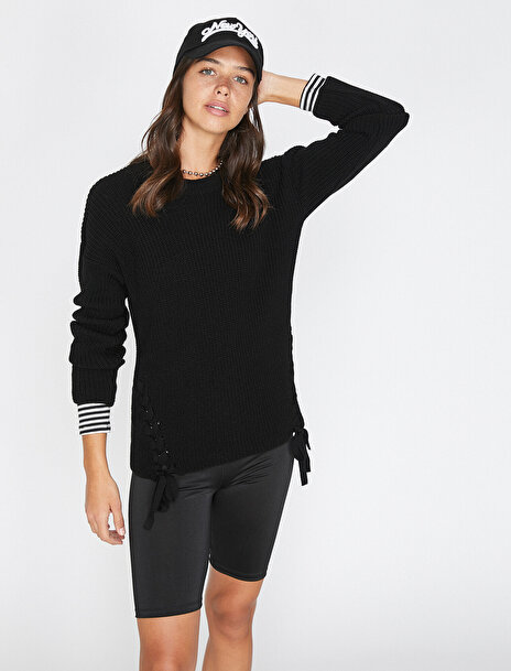 Koton Kadın Baglama Detaylı Triko Kazak