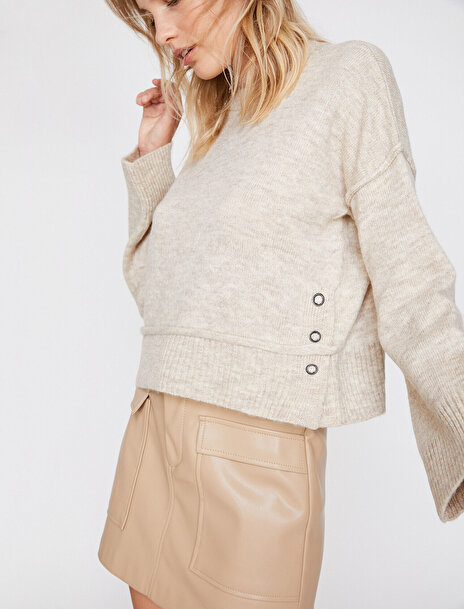 Koton Kadın Düğme Detaylı Triko Kazak