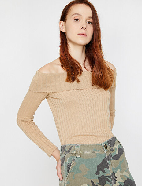 Koton Ole Genç Kız Omzu Açık Kazak