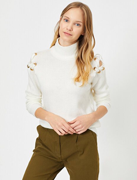 Koton Kadın Kuş Gözü Detaylı Triko Kazak