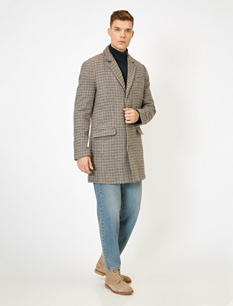 Koton Erkek Kareli Kaban