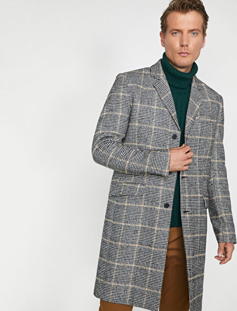 Koton Erkek Kareli Kaban