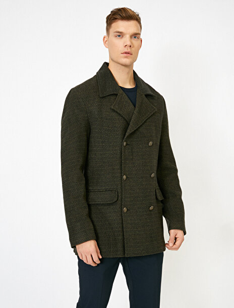 Koton Erkek Cepli Düğmeli Gömlek Yaka Kaban