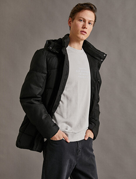 Koton Erkek Şişme Mont Kapüşonlu