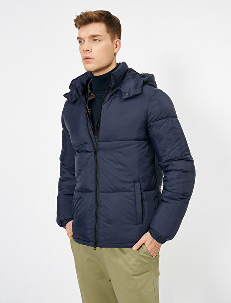 Koton Erkek Kapüşonlu Şişme Mont