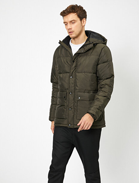 Koton Erkek Kapüşonlu Şişme Mont