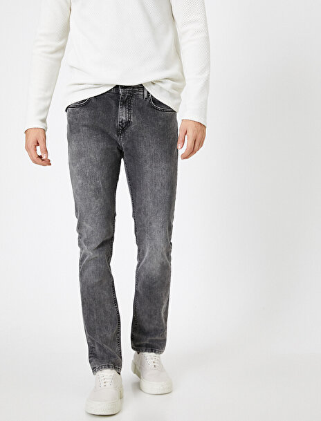 Koton Erkek Straight Fit Kot Pantolon - Mark Jean