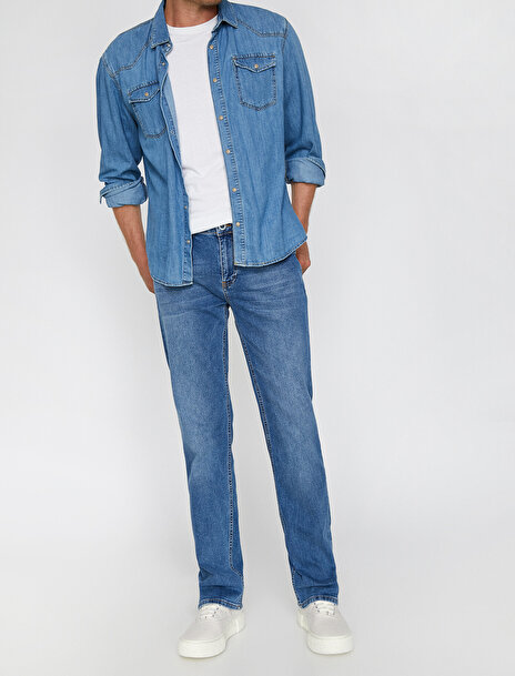 Koton Erkek Regular Fit Kot Pantolon - Robert Jean Koton Erkek Regular Fit Kot Pantolon - Robert Jean