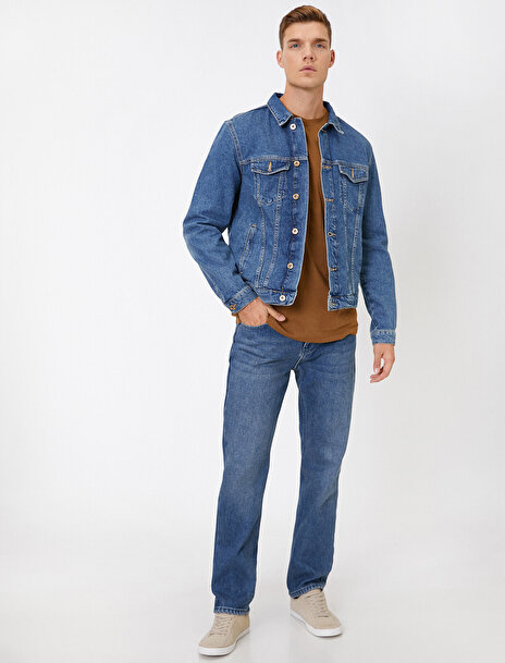 Koton Erkek Straight Fit Kot Pantolon - Mark Jean