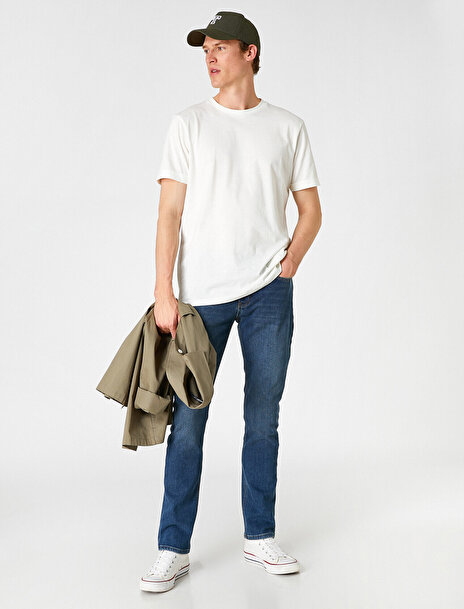 Koton Erkek Straight Fit Kot Pantolon - Mark Jean