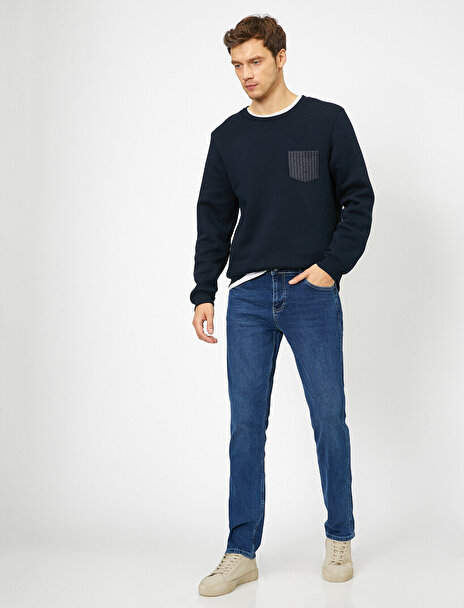 Koton Erkek Straight Fit Kot Pantolon - Mark Jean