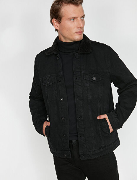 Koton Erkek Yakası Suni Kürklü Jean Mont