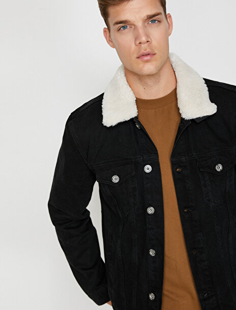 Koton Erkek Yakası Suni Kürklü Jean Mont