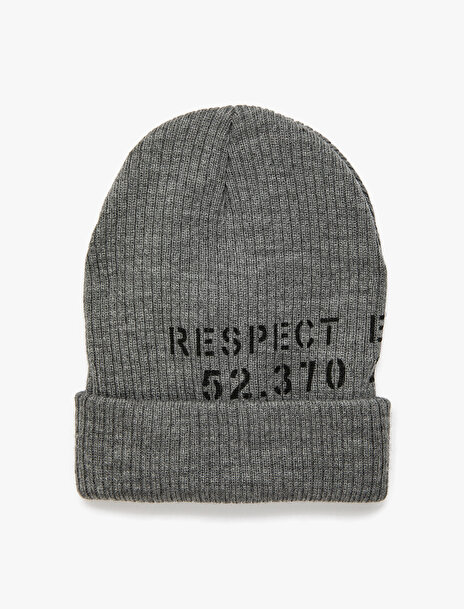 Koton Erkek Yazılı Baskılı Bere