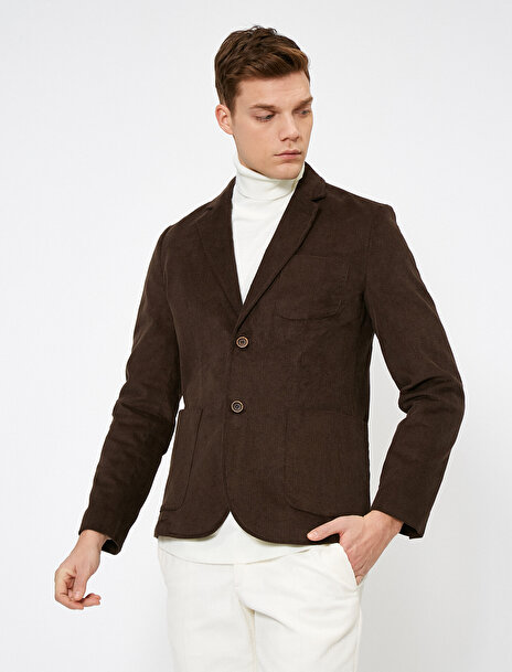 Koton Erkek Düğme Detaylı Blazer Ceket Koton Erkek Düğme Detaylı Blazer Ceket