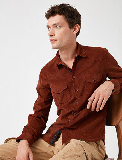 Koton Erkek Pamuklu Çift Cepli Uzun Kollu Gömlek Koton Erkek Pamuklu Çift Cepli Uzun Kollu Gömlek