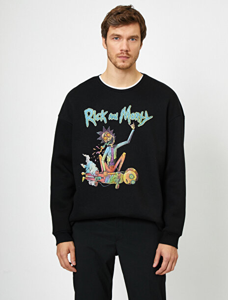 Koton Erkek Rick and Morty Lisanslı Baskılı Sweatshirt
