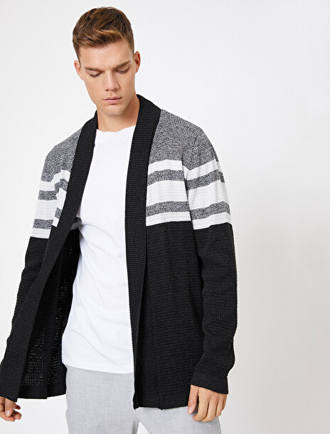 Koton Erkek Çizgili Triko Hırka