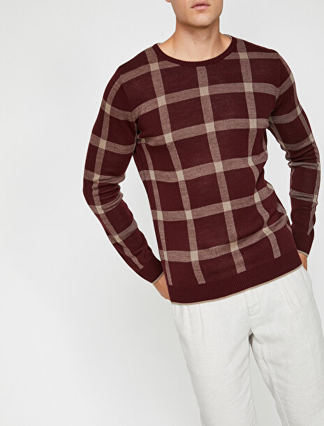 Koton Erkek Kareli Triko Kazak Koton Erkek Kareli Triko Kazak