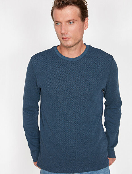 Koton Erkek Bisiklet Yaka Slim Fit Basic Kazak