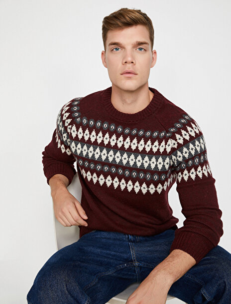 Koton Erkek Desenli Triko Kazak