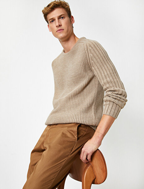 Koton Erkek Bisiklet Yaka Slim Triko Kazak