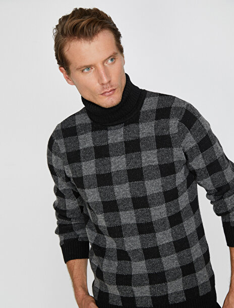 Koton Erkek Kareli Triko Kazak