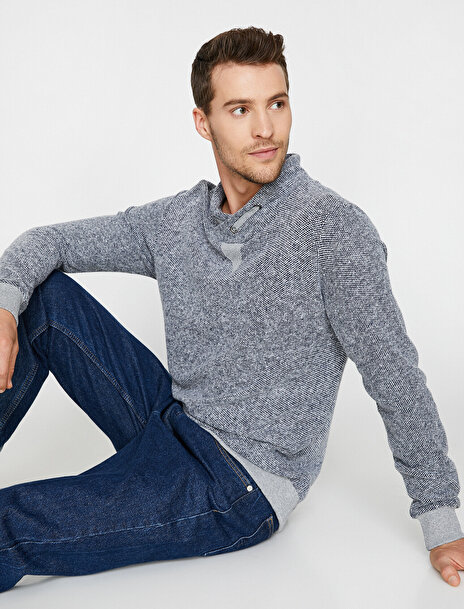 Koton Erkek Kuş Gözü Detaylı Kazak