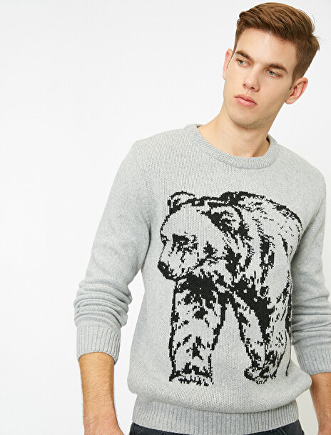 Koton Erkek Desenli Triko Kazak