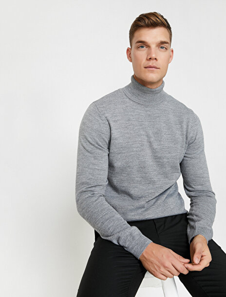 Koton Erkek Boğazlı Triko Kazak