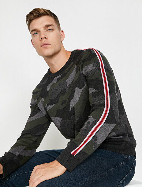 Koton Erkek Kamuflaj Desenli Triko Kazak