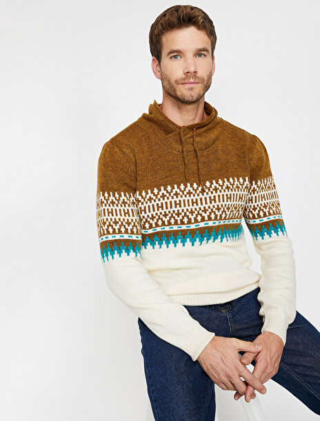 Koton Erkek Yüksek Yaka Triko Kazak