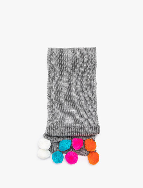 Koton Kız Çocuk Ponpon Detaylı Atkı