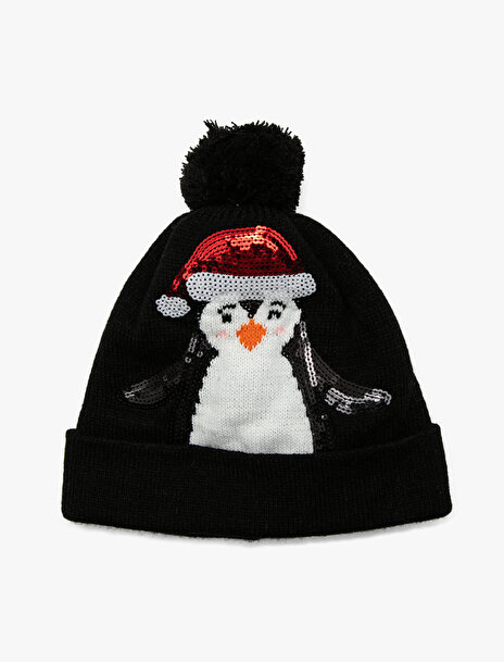 Koton Kız Çocuk Yılbaşı Temalı İşlemeli Bere