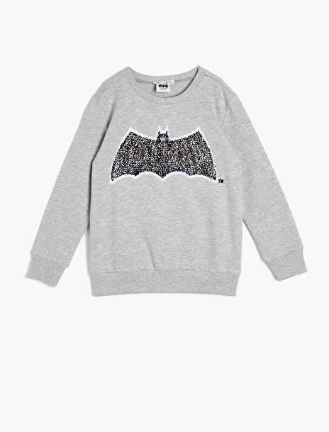 Koton Erkek Çocuk Batman Lisanslı Pul Detaylı Sweatshirt