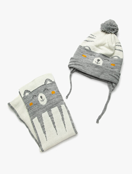 Koton Erkek Çocuk İşlemeli Bere Takımı