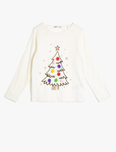 Koton Kız Çocuk Yeni Yıl Temalı T-Shirt Koton Kız Çocuk Yeni Yıl Temalı T-Shirt