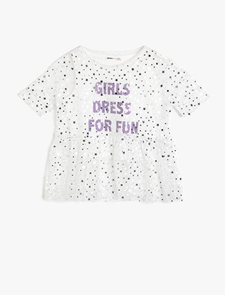 Koton Kız Çocuk Yazılı Baskılı T-Shirt