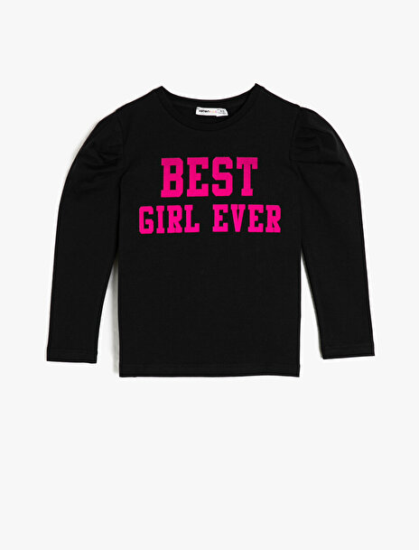 Koton Kız Çocuk Yazılı Baskılı T-Shirt