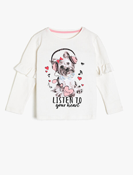 Koton Kız Çocuk Koton Kids Love Basıkılı T-Shirt