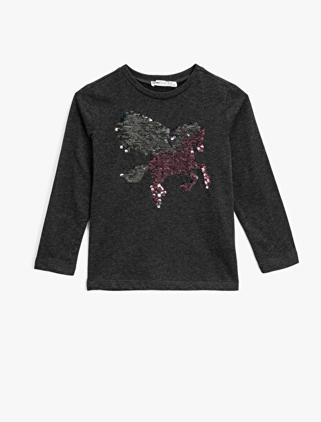 Koton Kız Çocuk Unicorn Pul Detaylı Sweatshirt Koton Kız Çocuk Unicorn Pul Detaylı Sweatshirt